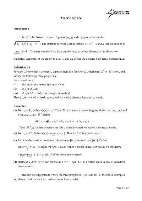 4 Metric Space 4-metric-space