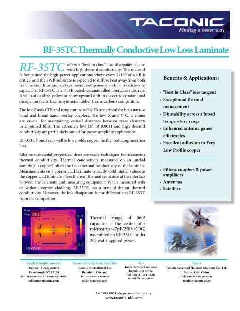 RF-35TC Data Sheet - Taconic