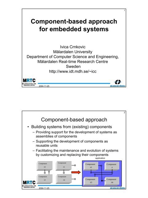 Component-based approach for embedded systems - Artes