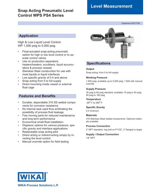 Level Measurement - WIKA