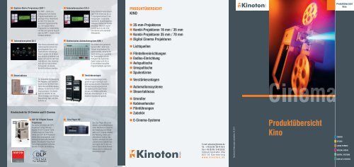 ProduktÃ¼bersicht Kino - Kinoton