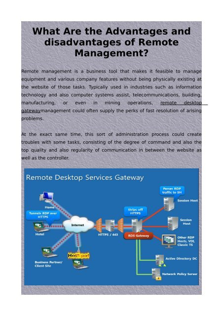 What Are the Advantages and disadvantages of Remote Management?