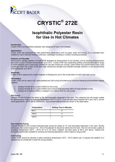 Crystic 272E Resin - English - Scott Bader