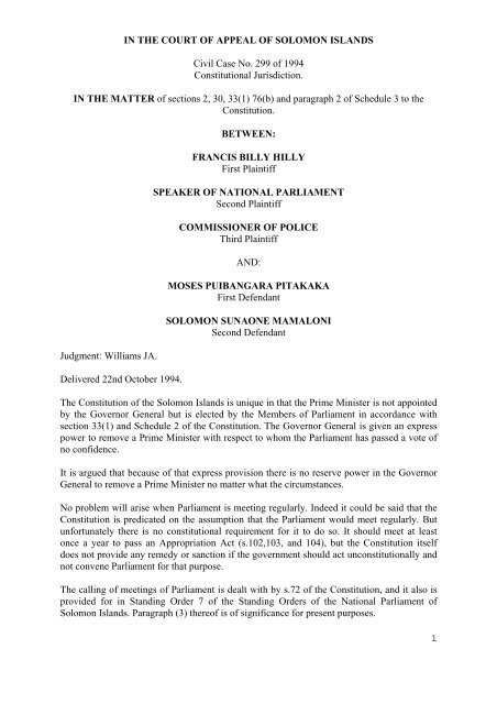 Billy Hilly v Pitakaka.pdf - National Parliament of Solomon Islands