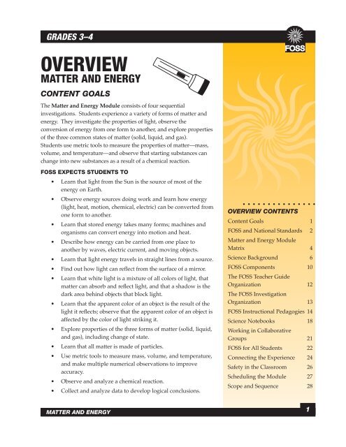 Matter and Energy - Foss