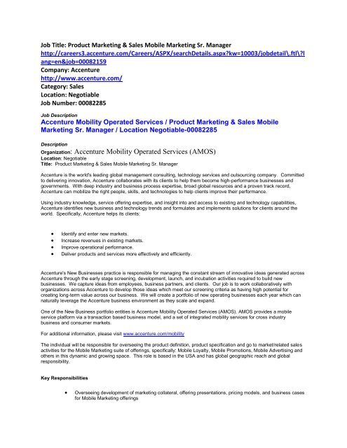 Accenture Mobility Operated Services (AMOS) - Students