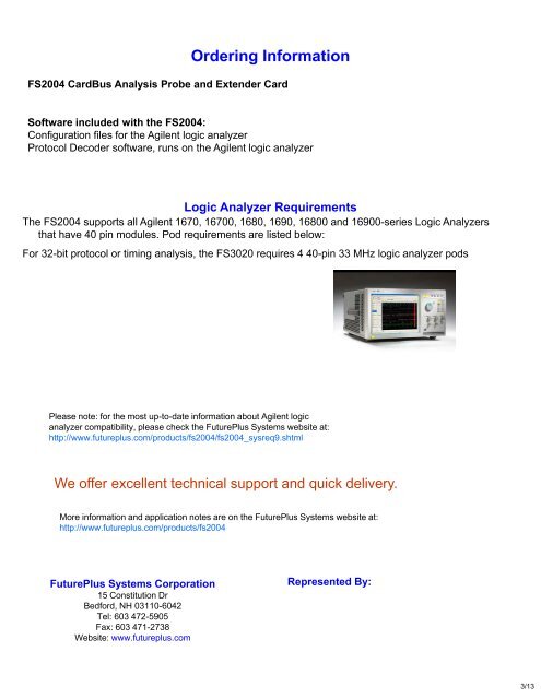FS2004 Data Sheet - FuturePlus Systems