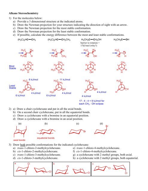Draw Newman Projections Cyclohexane