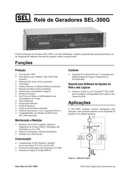 RelÃ© de Geradores SEL-300G