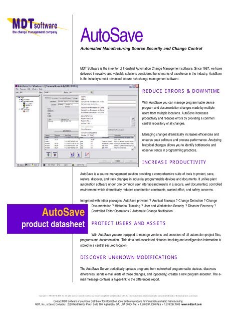 AutoSave - MDT Software