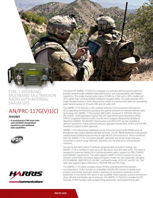 AN/PRC-117G(V)1(C) - Harris Corporation