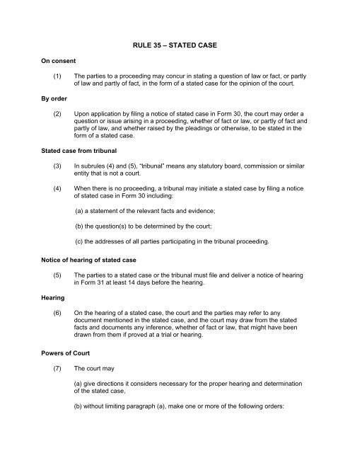 Stated Case - Yukon Courts