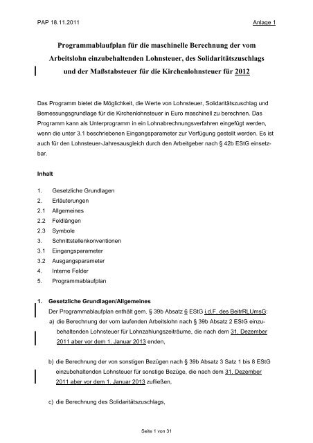 Programmablaufplan fÃ¼r die maschinelle Berechnung der vom ...