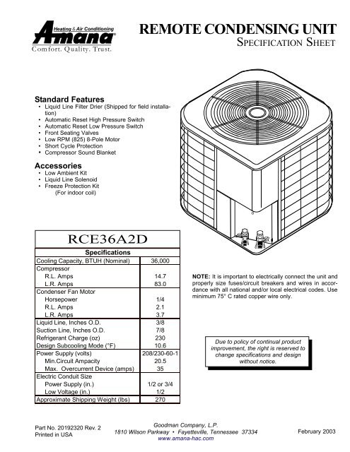 REMOTE CONDENSING UNIT