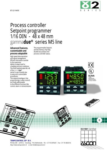 Process controller Setpoint programmer 1/16 DIN ... - TempControl