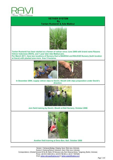 VETIVER SYSTEM By Tantan Rustandi & Ade Makbul - The Vetiver ...