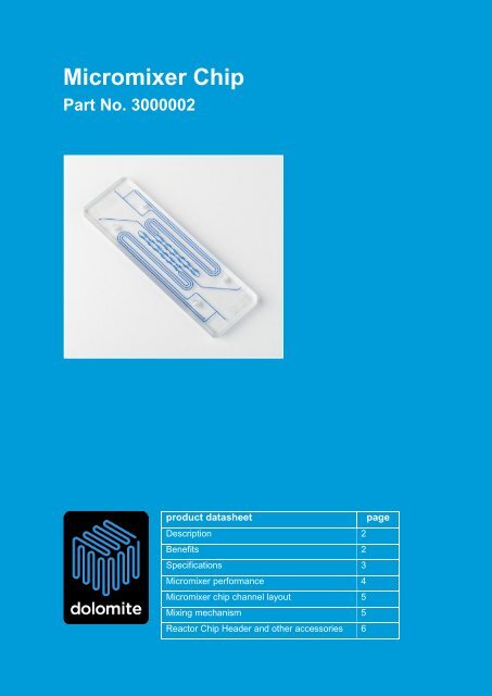 datasheet - Dolomite Microfluidics