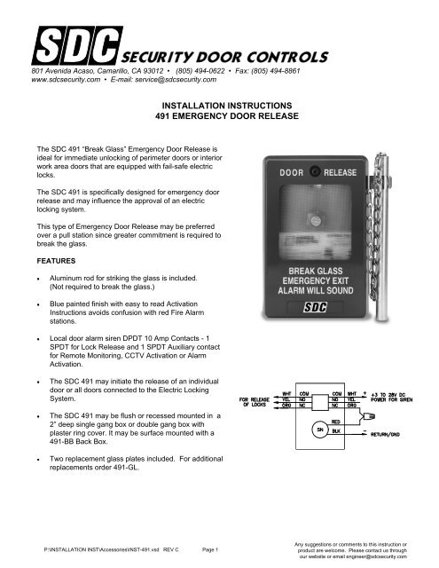 Installation - SDC Security Door Controls