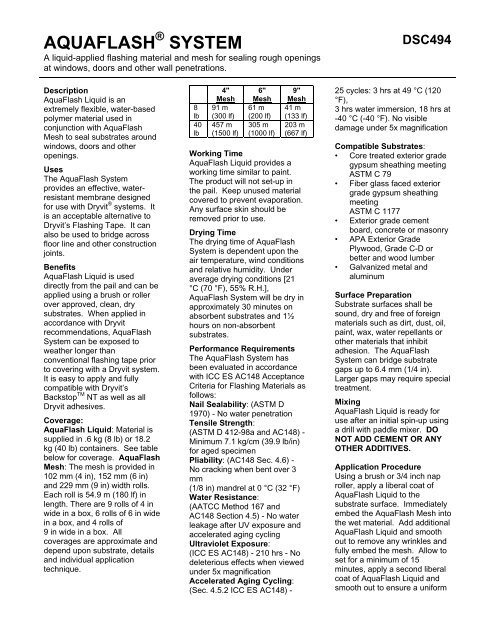 AQUAFLASH SYSTEM - Dryvit
