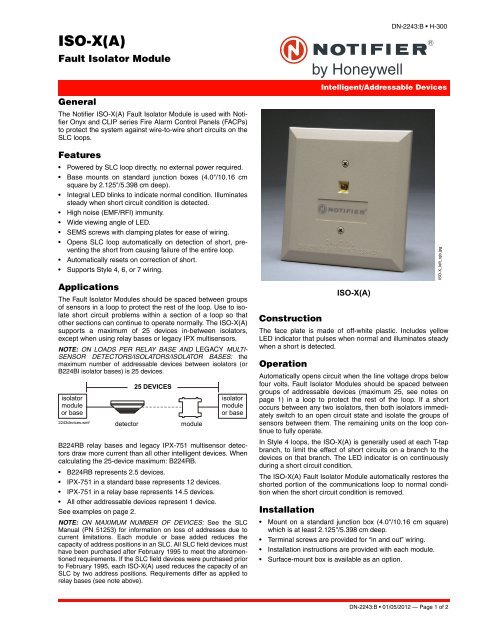 ISO-X(A) Fault Isolator Module - Notifier
