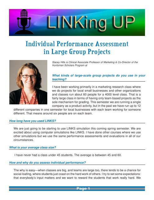 Individual Performance Assessment in Large Group Projects