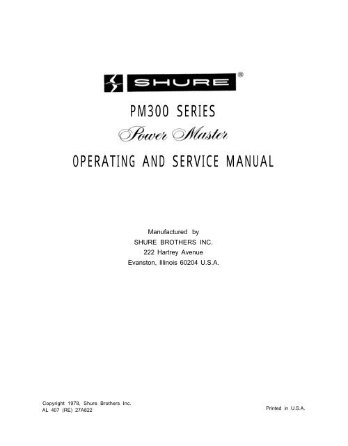 PM300 Series Power Master - Shure