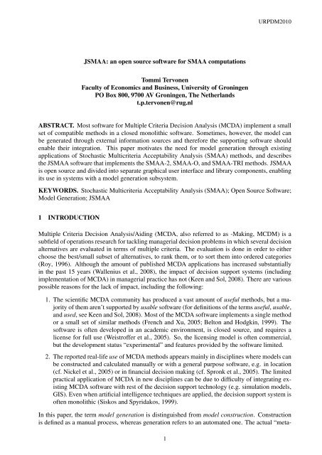 an open source software for SMAA computations, in - Drug ...