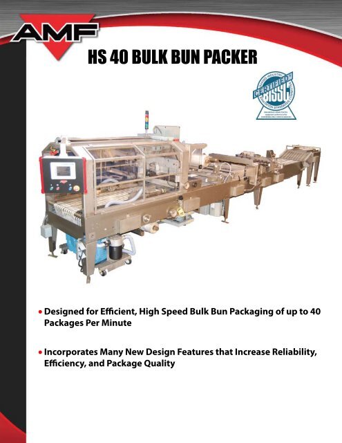 HS 40 BULK BUN PACKER - AMF Bakery Systems