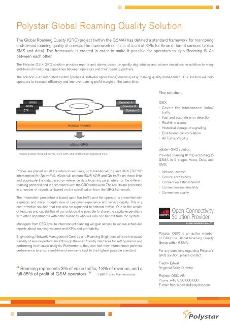 Polystar Global Roaming Quality Solution