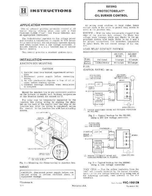 R8184G Protectorelay Oil Burner Control - PEX Universe