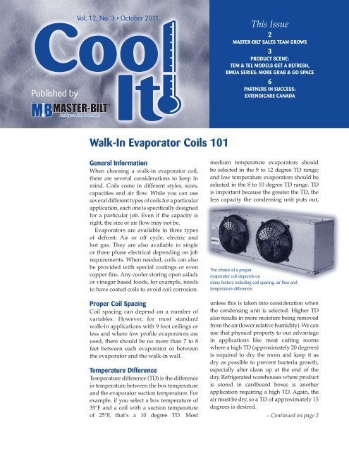 Walk-In Evaporator Coils 101 - Master-Bilt