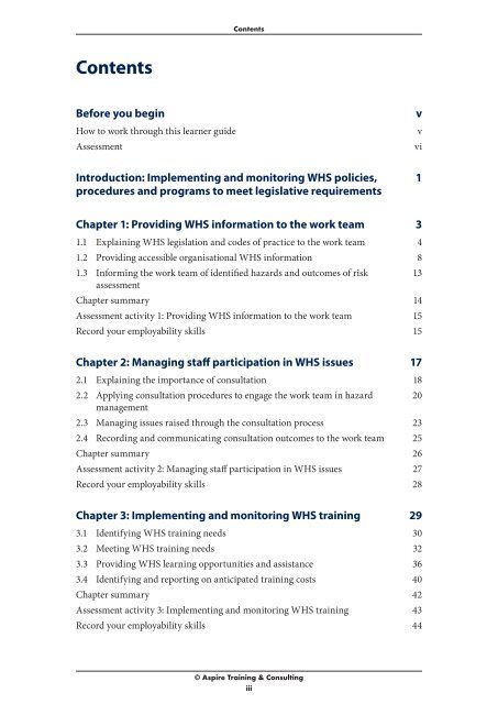 BSBWHS401A Implement and monitor WHS policies, procedures ...