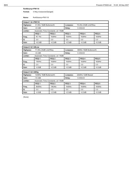 Rx40 biamp PW118 PDF Download - Coda Audio