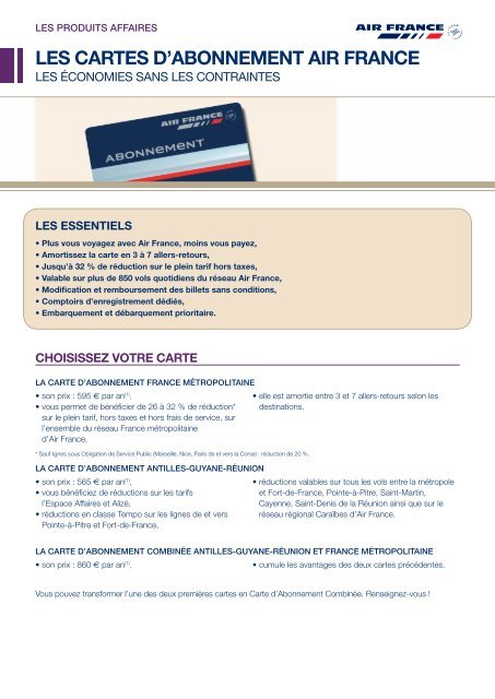 LES CARTES D'ABONNEMENT AIR FRANCE - afklm-newsaffaires.fr