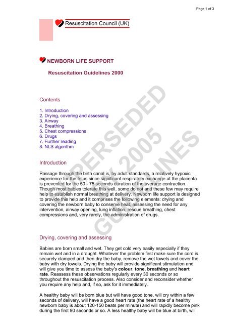 Newborn Life Support - Resuscitation Council (UK)