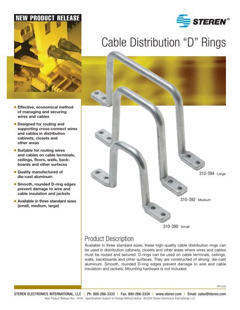 Cable Distribution â Dâ Rings - Steren Electronics