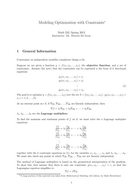 Constrained Optimization
