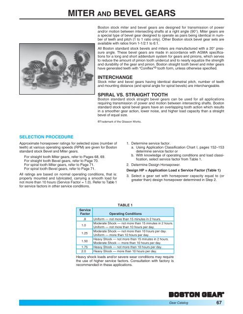 MITER AND BEVEL GEARS - Boston Gear