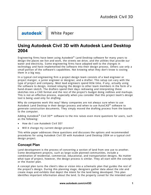 Using Autodesk Civil 3D with Autodesk Land Desktop 2004