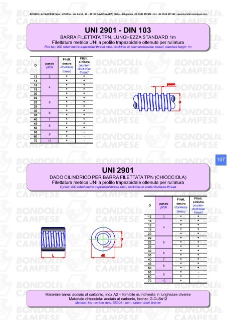 UNI 6604-A - DIN 6885-A - Bondoli & Campese