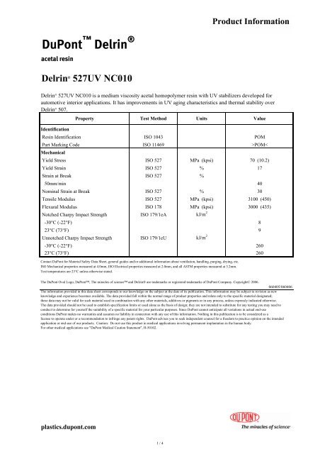 DELRIN 527UV NC010 - Promaplast