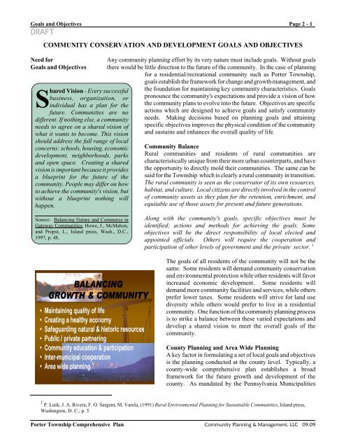 Goals and Objectives - Community Planning and Management ...