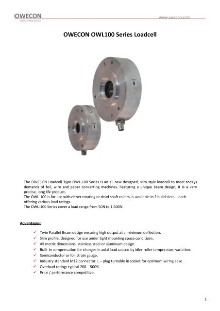 OWECON OWL100 Series Loadcell - Owecon.com