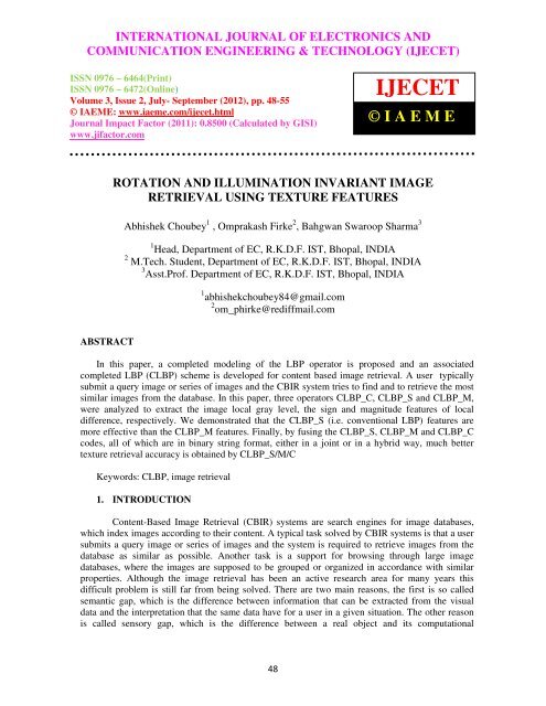 Rotation And Illumination Invariant Image Retrieval Using