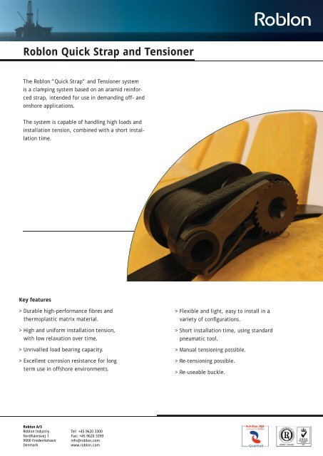 Roblon Quick Strap and Tensioner - Roblon A/S