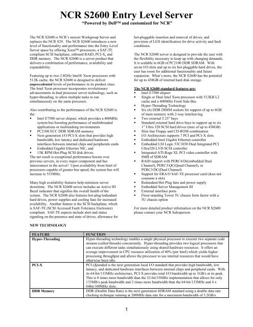 NCR S2600 Server PDF