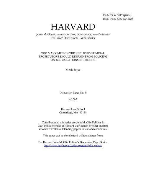 3L Paper Outline - Harvard Law School