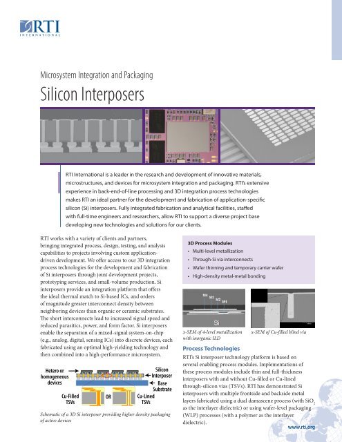Silicon Interposers - RTI International