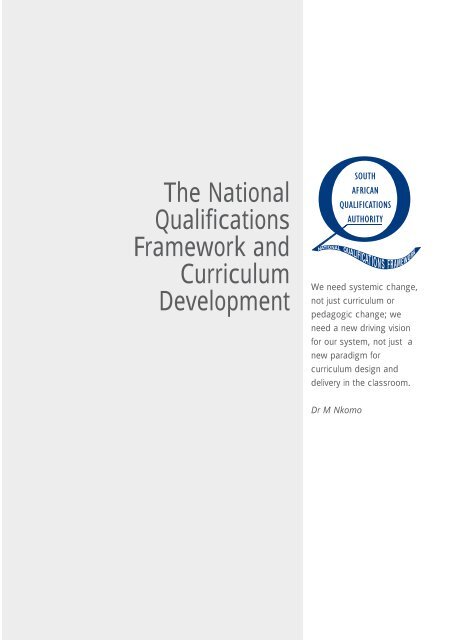 The National Qualifications Framework and Curriculum Development