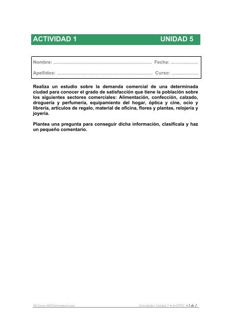 ACTIVIDAD 1 UNIDAD 5 - McGraw-Hill